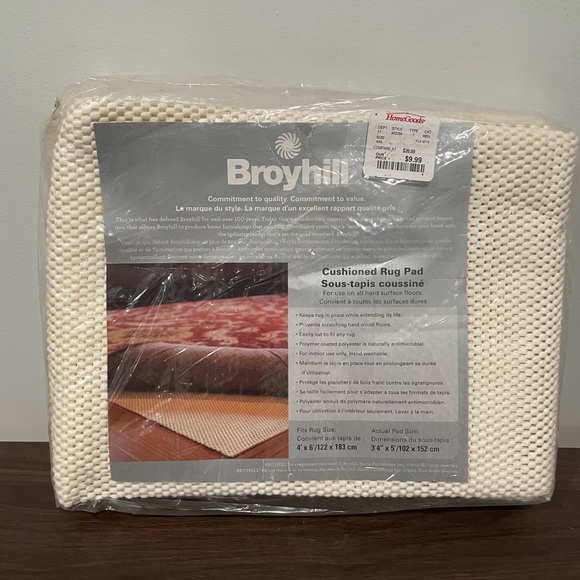 broyhill | Accents | Broyhill Cushioned Rug Pad Fits Rug Size 4 X 6 ...